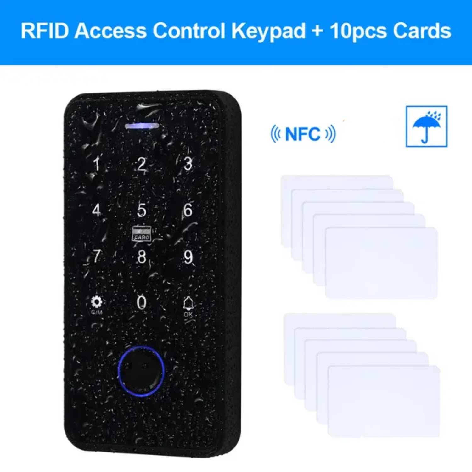 LAHABO NFC Bluetooth APP Access Control Keypad Waterproof RFID Keyboard 13.56MHz Biometric ...
