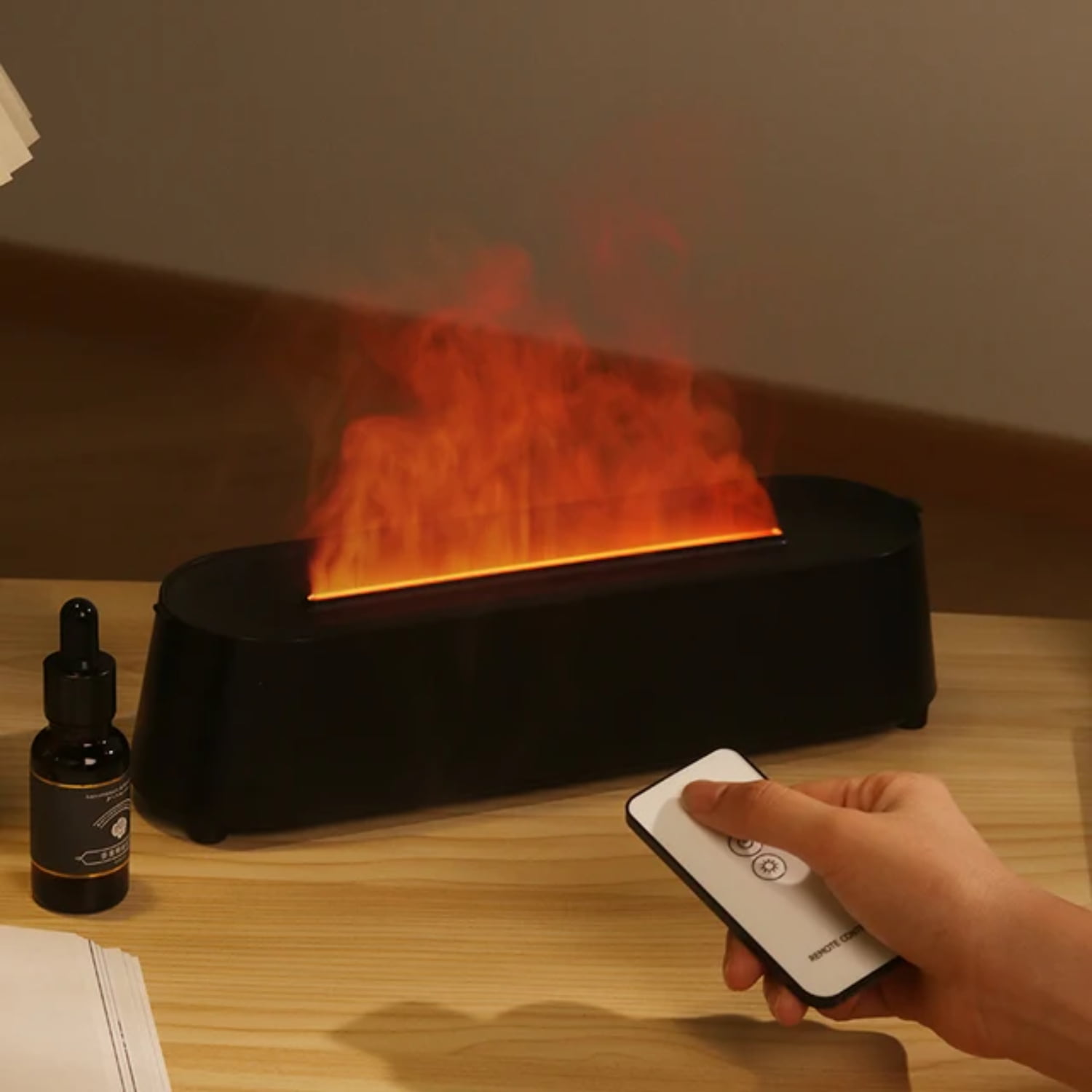 LAHABO Realistic Ultrasonic Flame Diffuser with Aromatherapy Essential ...