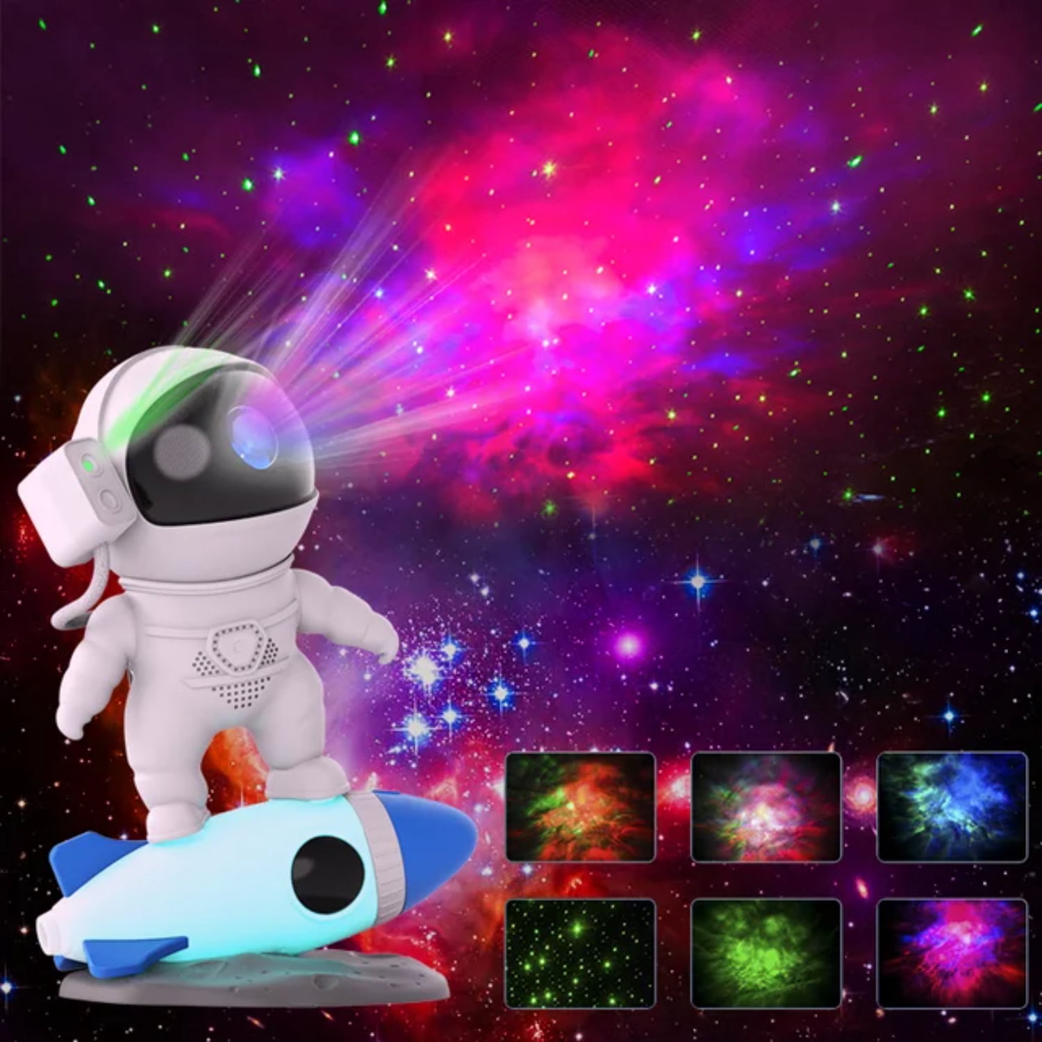 LAHABO Rocket Astronaut Star Projector Night Light with Remote Control ...