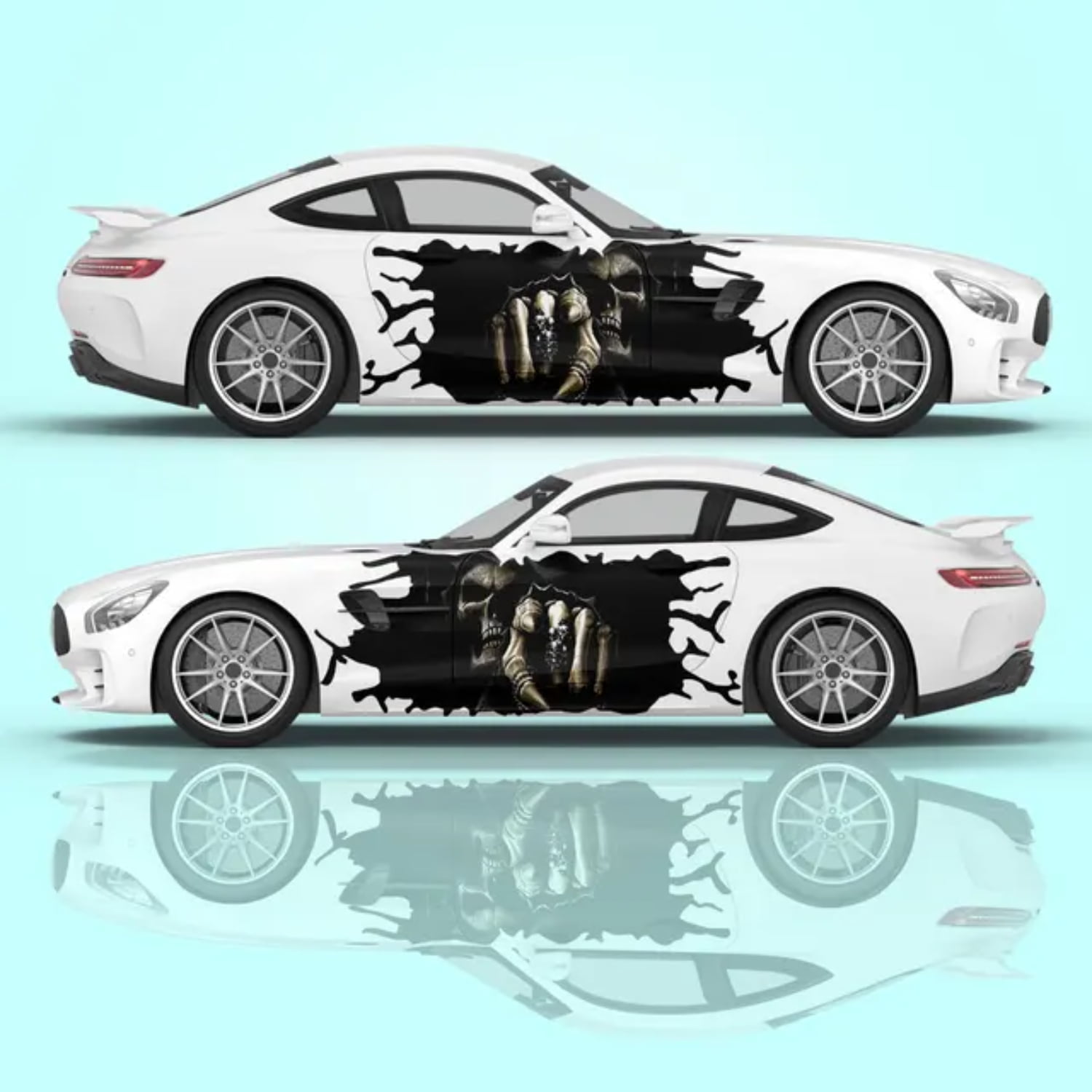LAHABO Skull Car Wrap Cast Vinyl Wrap Size Sticker Decals High Quality ...