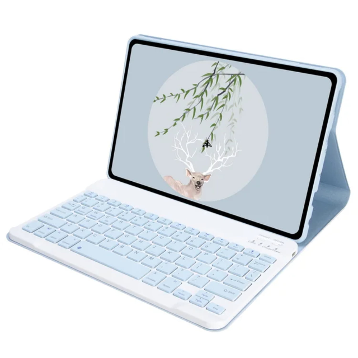 LAHABO Stylish and Functional Fire HD 10 Keyboard Cover with Korean and Spanish Language Support ...