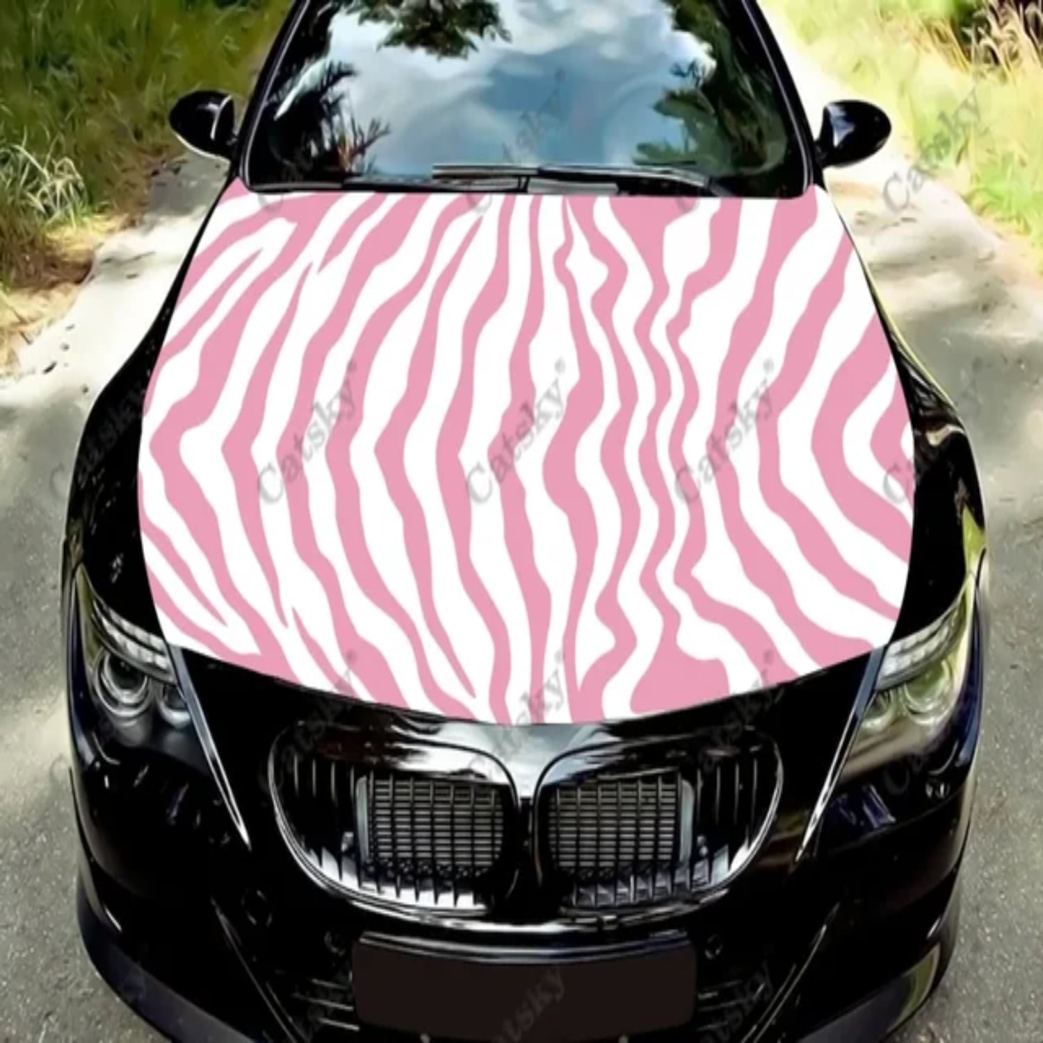 LAHABO Tiger Texture Pattern Car Hood Vinyl Stickers Wrap Vinyl Film ...