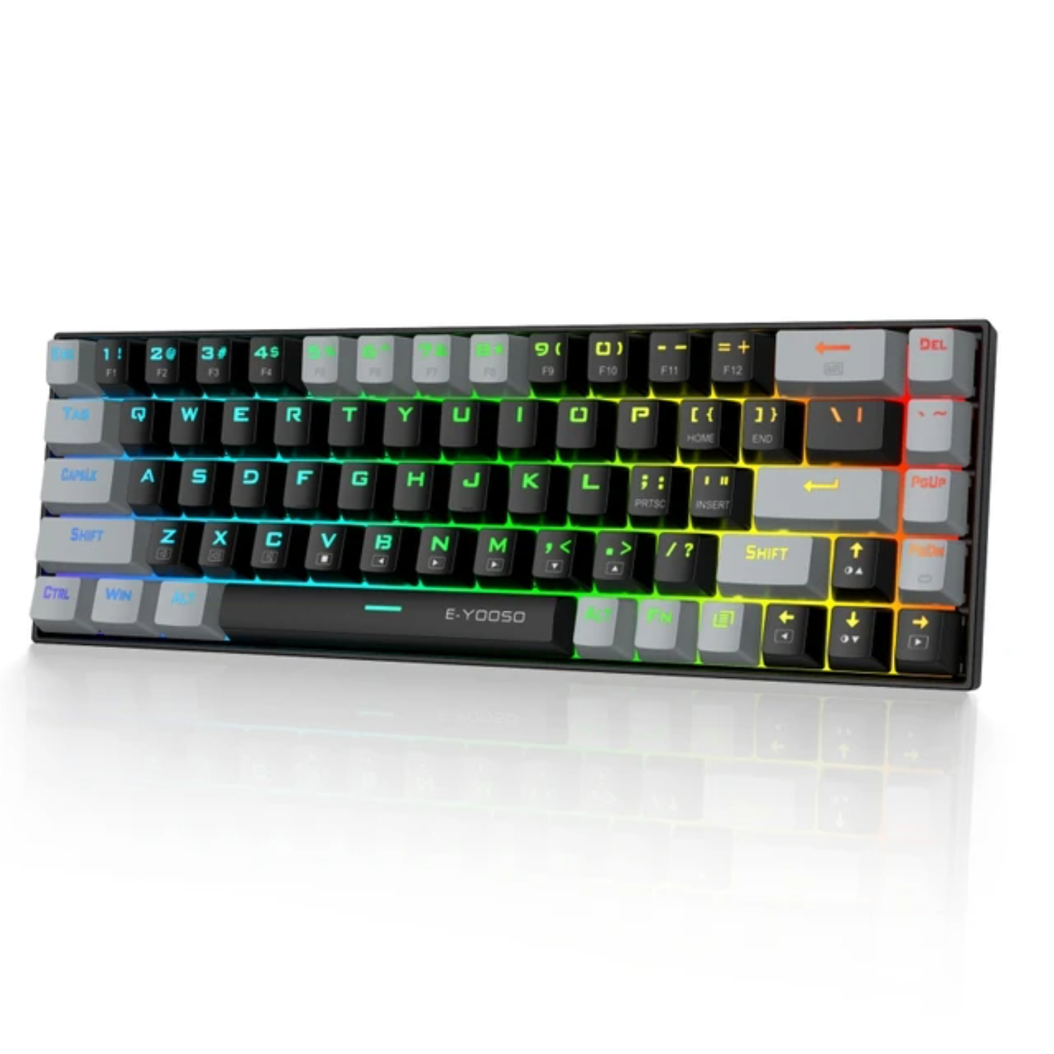 LAHABO Z-686 60% Mini Mechanical Gaming Keyboard 68 Keys Wired RGB ...