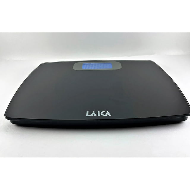 LAICA Black Digital Glass Bathroom Scale w/ LCD Display, Battery ...