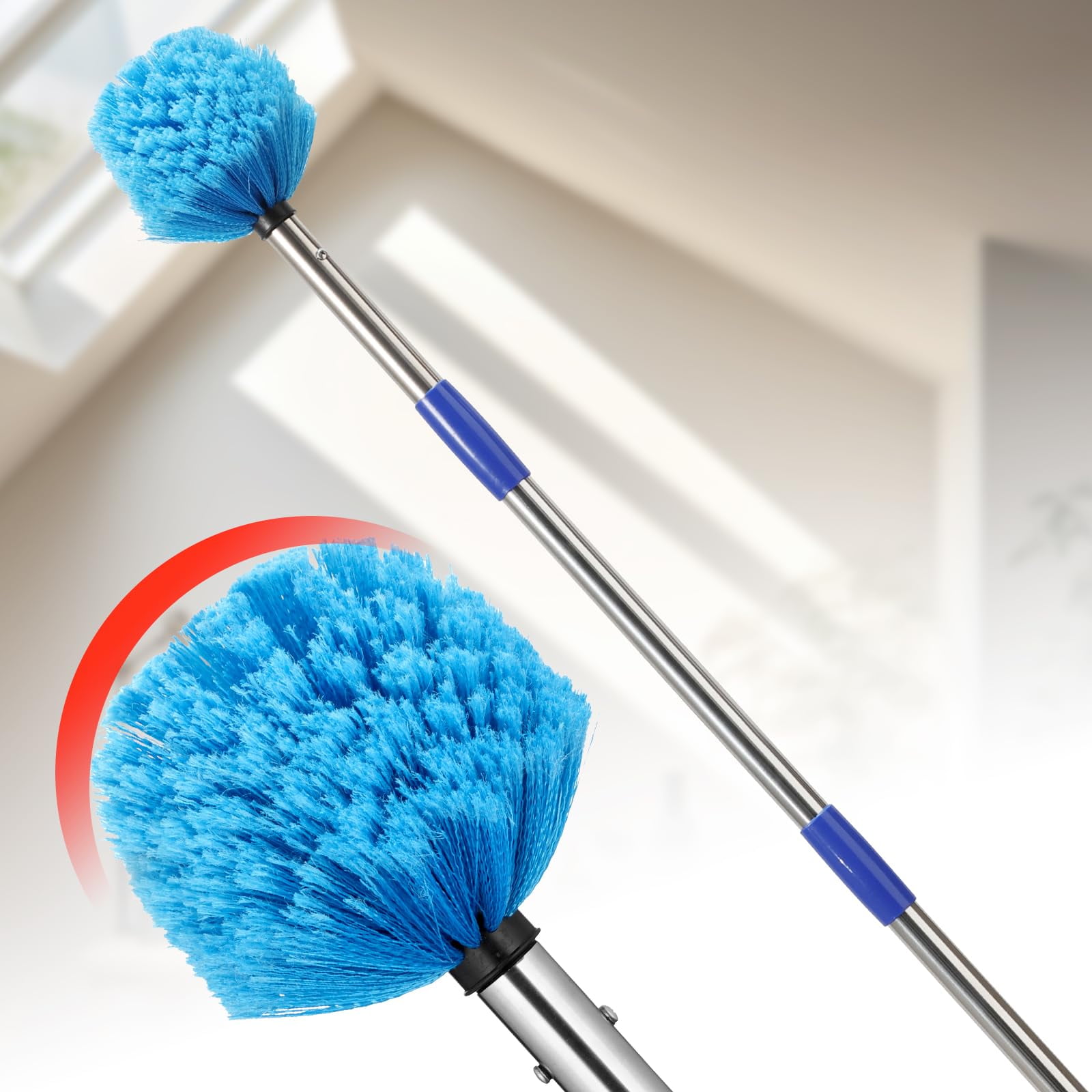 LAIDER HEROS Cobweb Duster with Pole, 8ft Stainless Steel Pole Cobweb ...