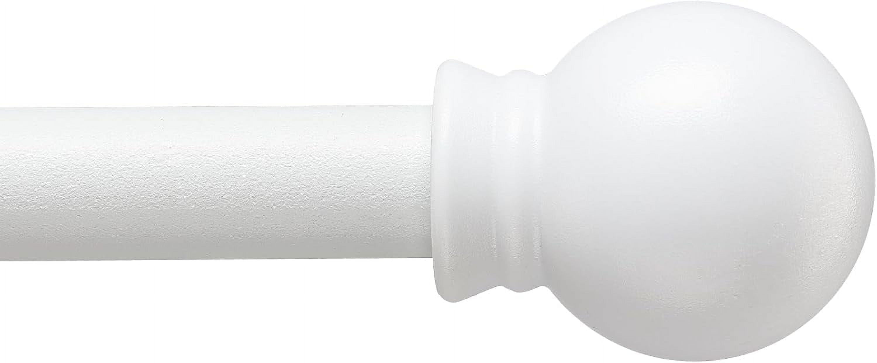 LAIDER HEROS Curtain Rod Set, White, 5/8'' Metal, Adjustable 28''-50 ...