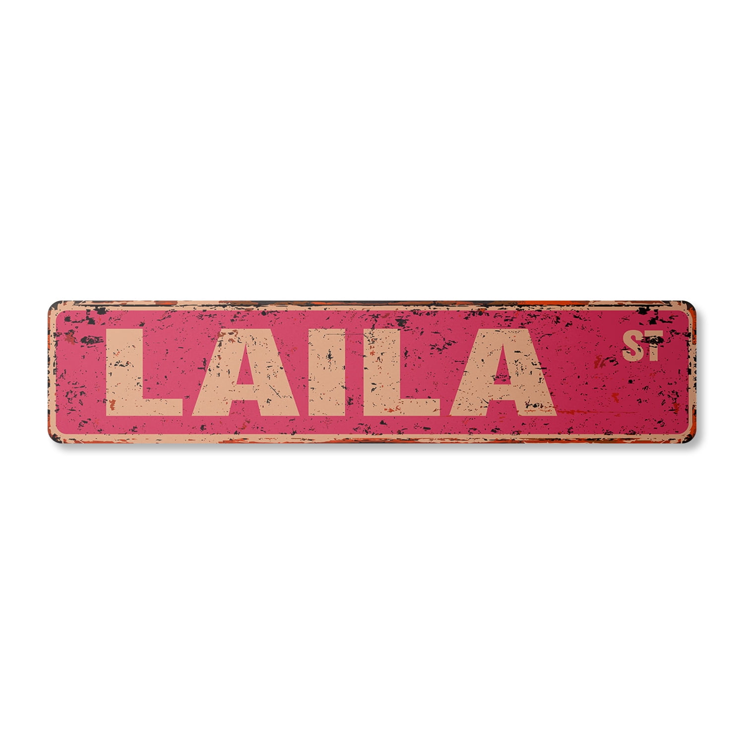 LAILA Vintage Plastic Street Sign Childrens Name Room Sign | Indoor ...