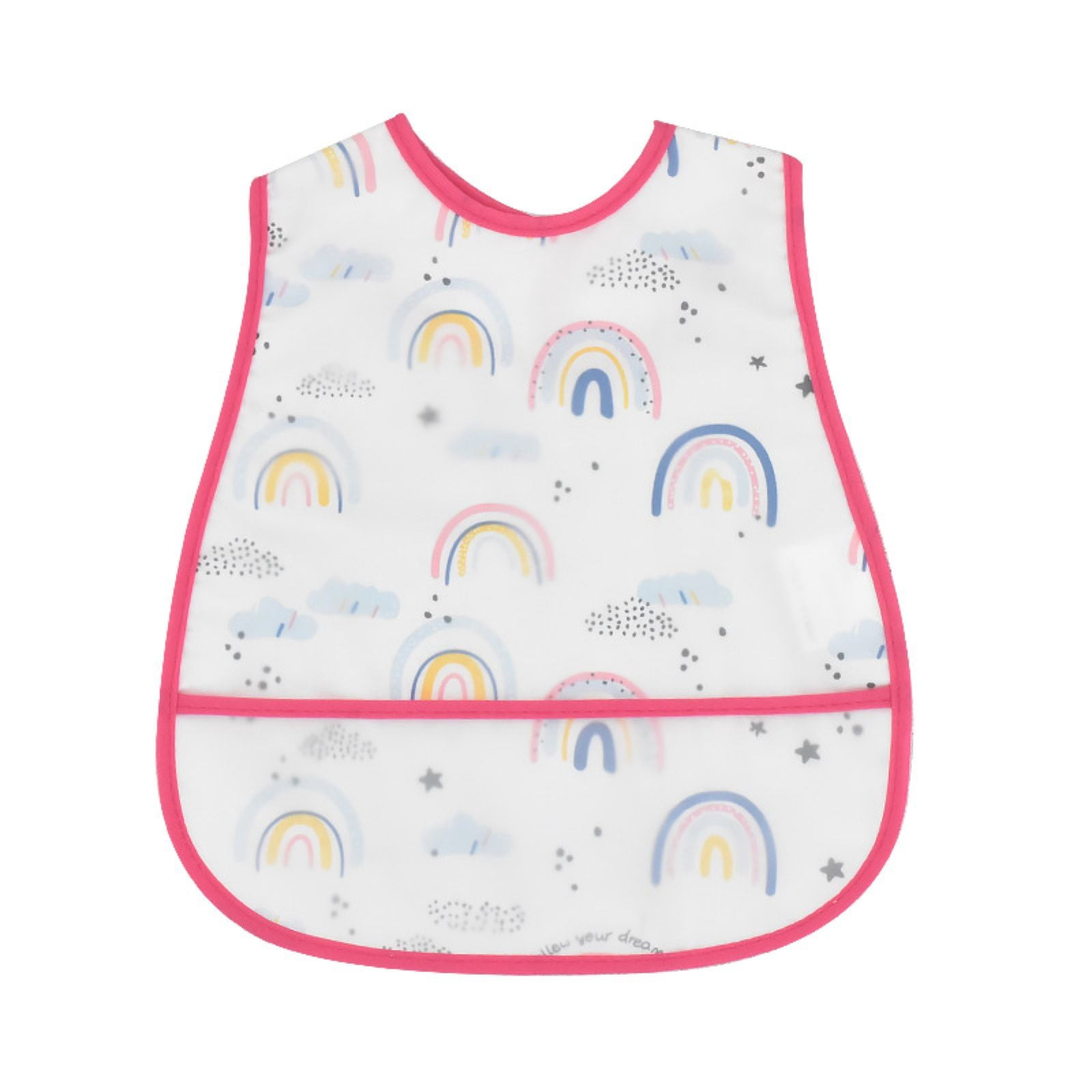 LAILLSH Baby Waterproof Bibs with Food Catcher Adjustable Snaps Plastic ...