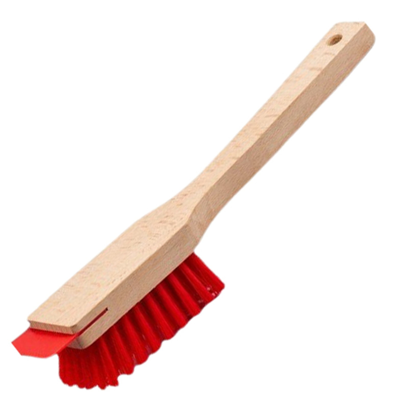 LAILLSH Heavy Duty Stiff Bristle Brush with Wood Handle and Scraper ...