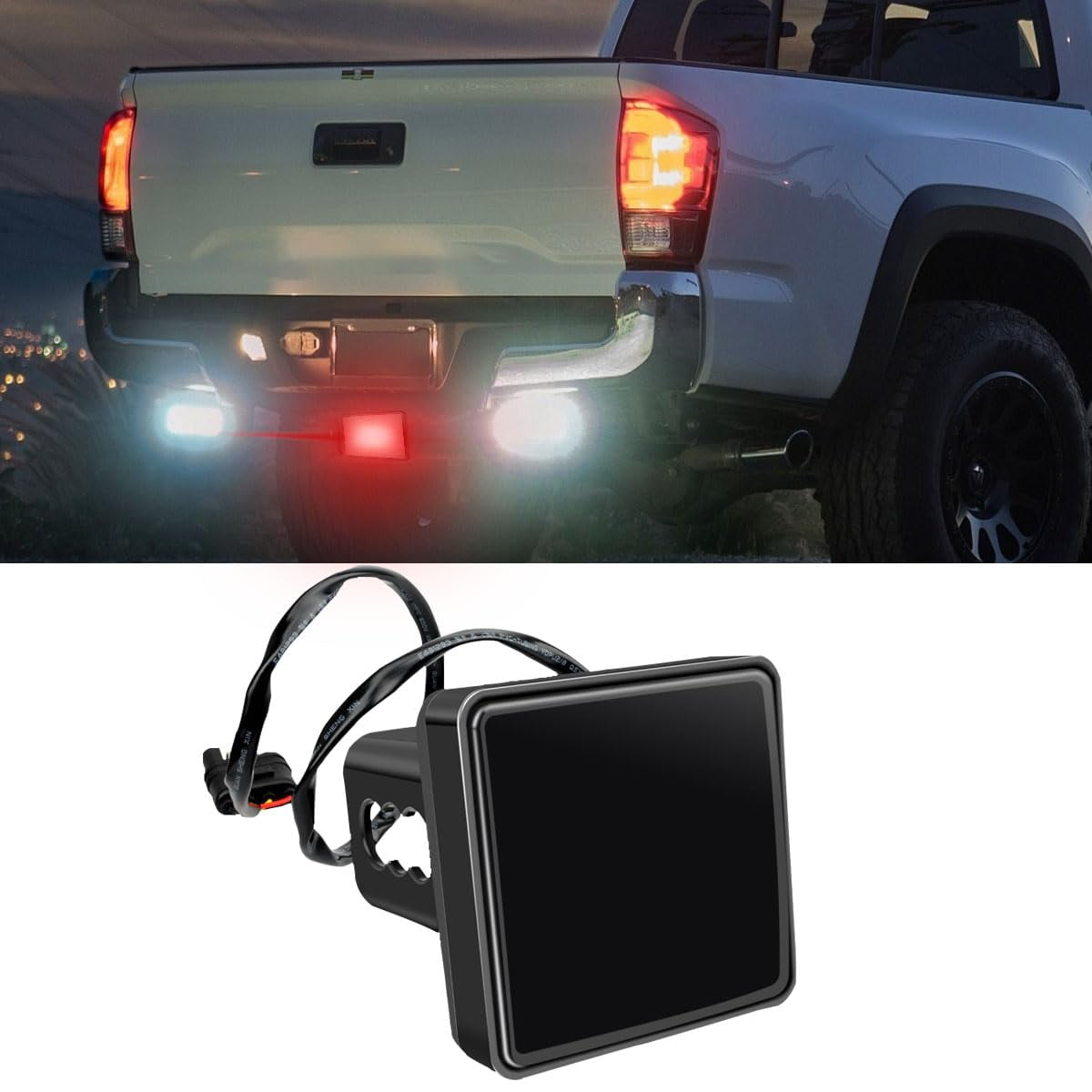 LAINLOY 15 LED Red Lens Brake Light Trailer Hitch Cover, LED Trailer ...