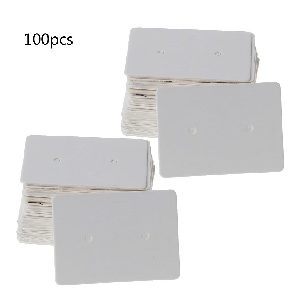 LAIQIEN 100 Pcs Rectangle Earrings Gift Tags Kraft Paper Gift Tags ...