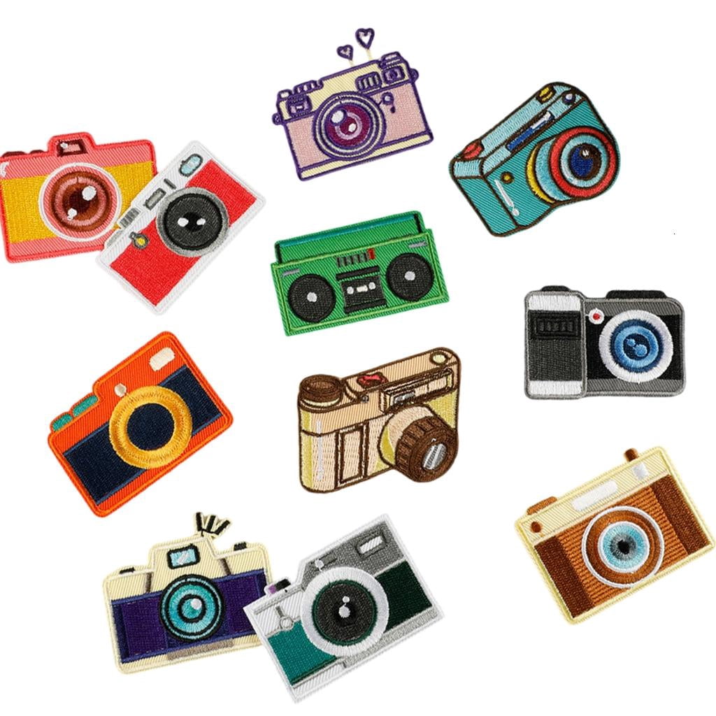 LAIQIEN 11 Pcs Camera Sewing Patches Iron On Patches Embroidery Patches ...