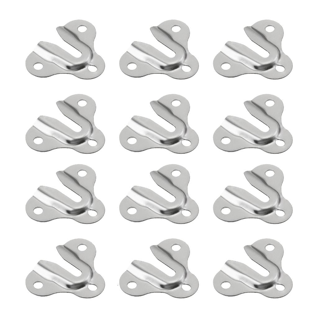 LAIQIEN 12pcs Sturdy Stainless Steel Flush Mount Brackets Frame Hangers ...