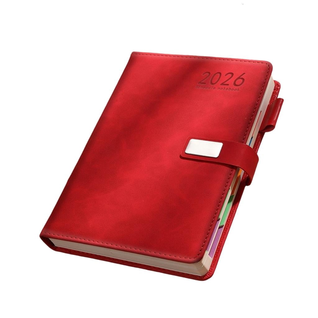 LAIQIEN 2026 PU Academic Planner with Magnetic Button Closure Pen Slots ...