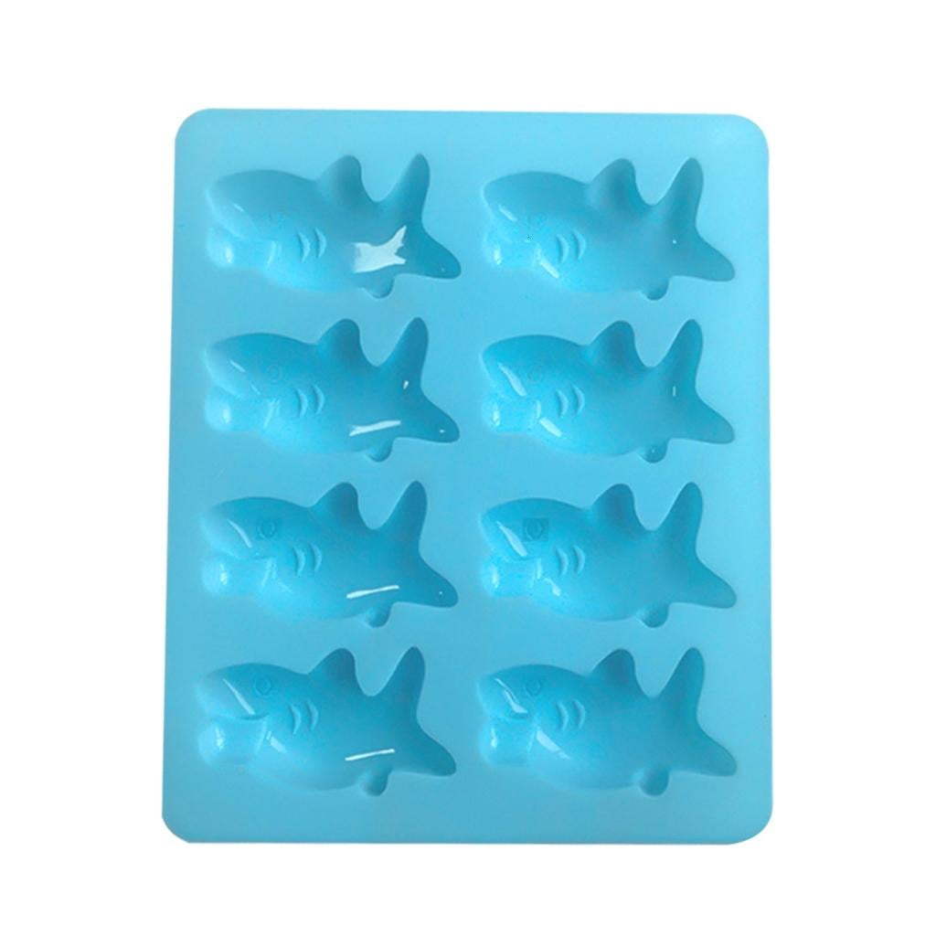 LAIQIEN 8-Cavity 3D Cute Shark Silicone Mold for Making Candy, Candle ...