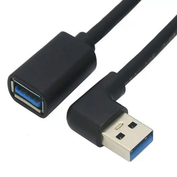LAIQIEN 90 Degree USB3.0 Extension Cord L Shaped Male to Female ...