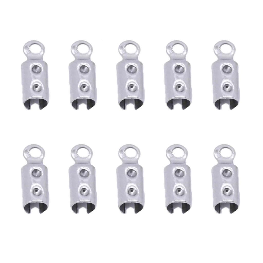 LAIQIEN Adjustable Leather Cord Tips Stainless Steel Jewelry Findings ...