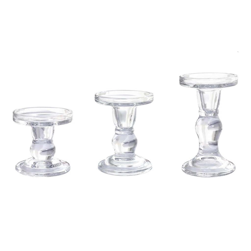 LAIQIEN Sophisticated Glass Candle Holders Roman Pillar Motifs for ...