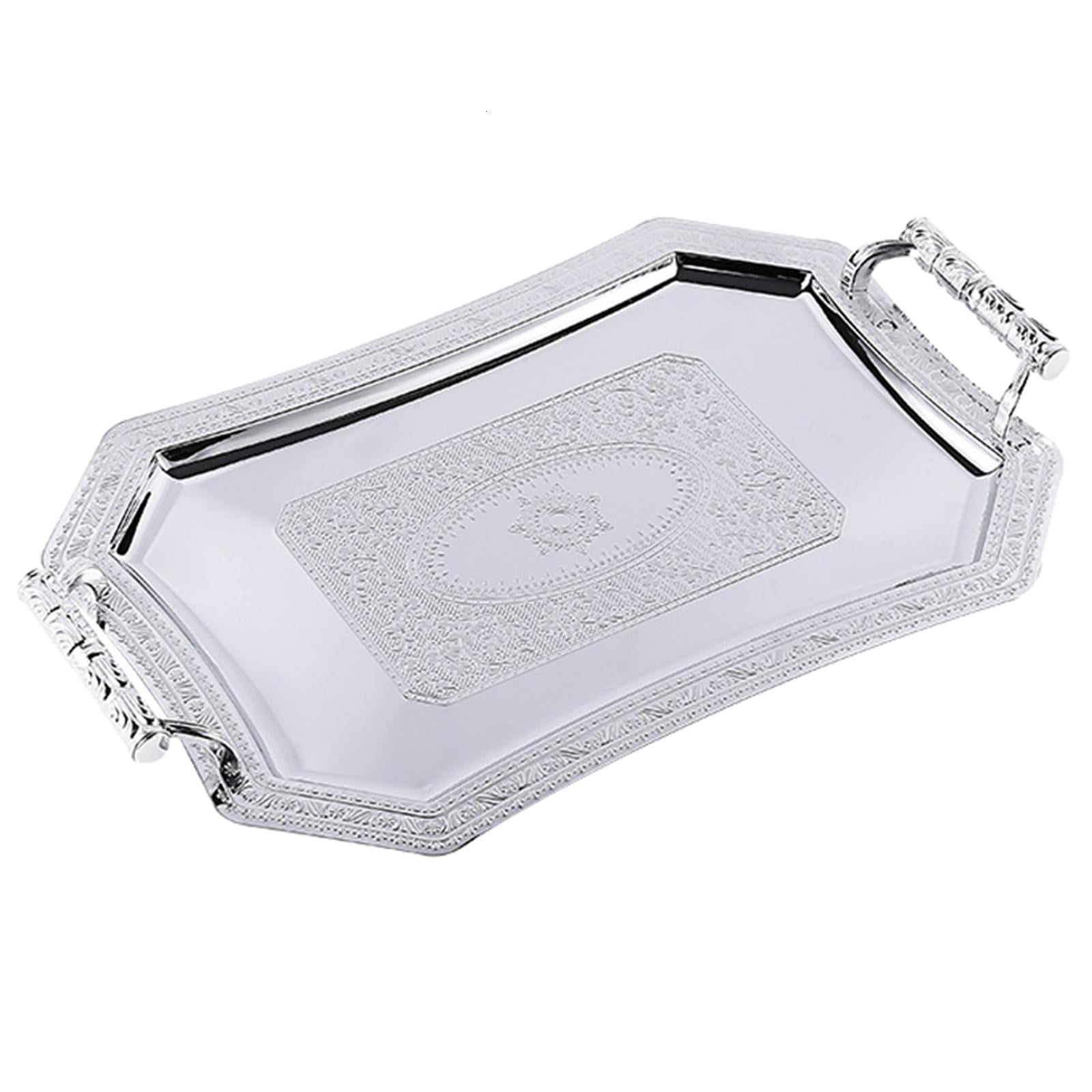LAIQIEN Stainless Steel Storage Tray Buffet Serve Plate Metal Container ...