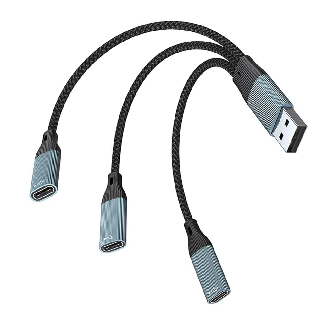 LAIQIEN USB Extension Male To 2/3 Female Type C Y Cable Power Adapter ...