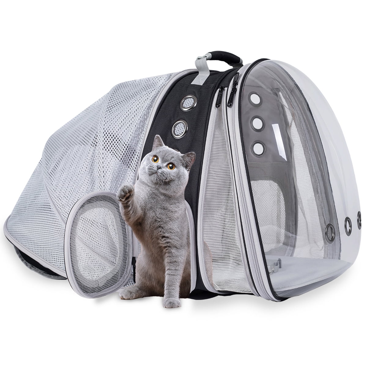 LAIRIES Dual Expandable Cat Backpack Carrier Front & Back Extension Pet ...
