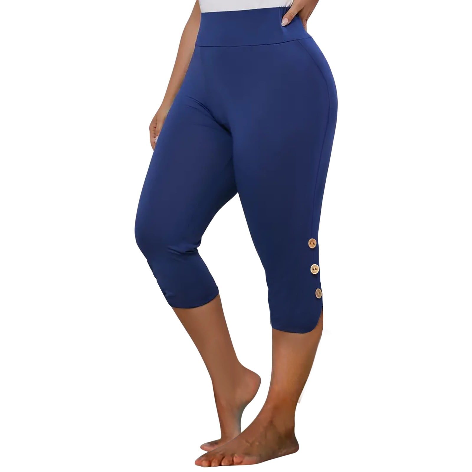 Laivnei Jean Capris For Women Stretchy Capris Womens Slim Yoga Solid Color Comfortable Casual