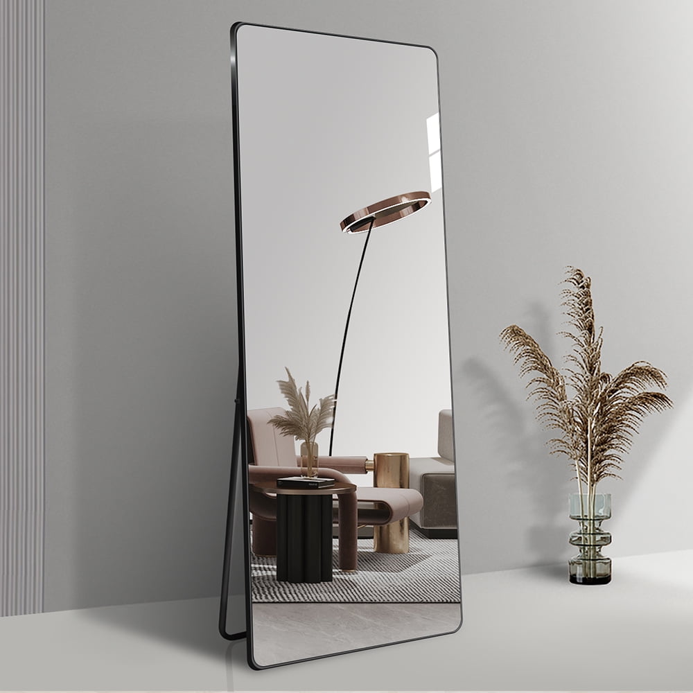 LAIYA 65 "x 24" Black Modern Simple Full Lengh mirror, Round Corner ...
