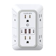 LAJCAEN 6 Outlet Extender Multi Plug Wall Outlets with 4 USB Charging ...