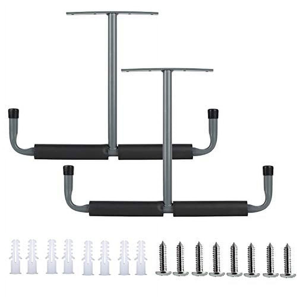 LAJIAOZ 2 Pack Heavy Duty Overhead Garage Storage Hooks Rack Hanger ...