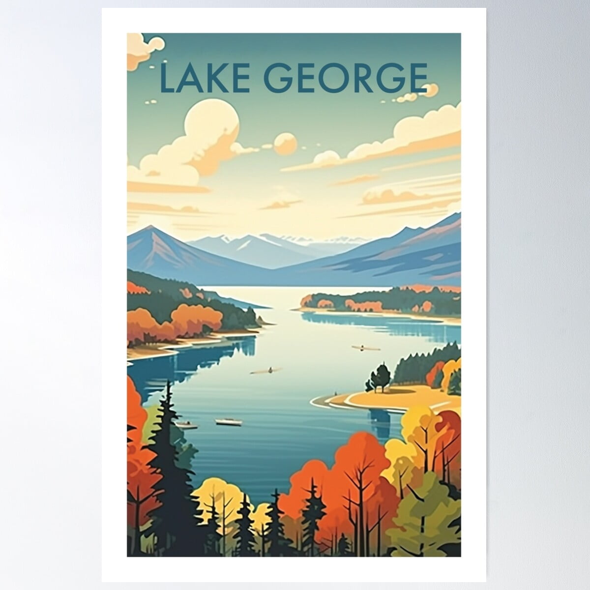 LAKE GEORGE Poster, 8x12 UNFRAMED - Walmart.com