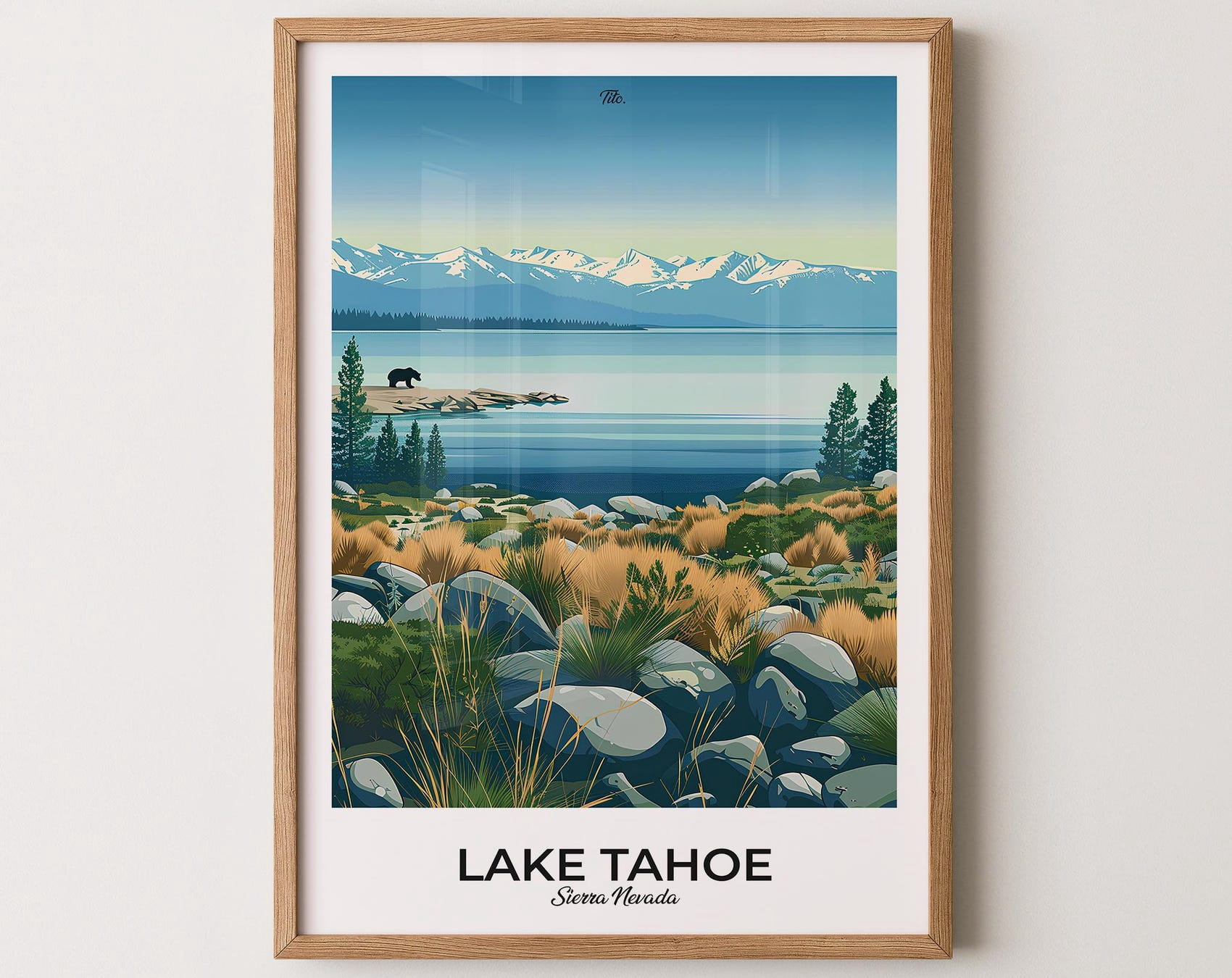 LAKE TAHOE Poster, Lake Tahoe Travel Poster, Lake Tahoe Art Print, Lake ...