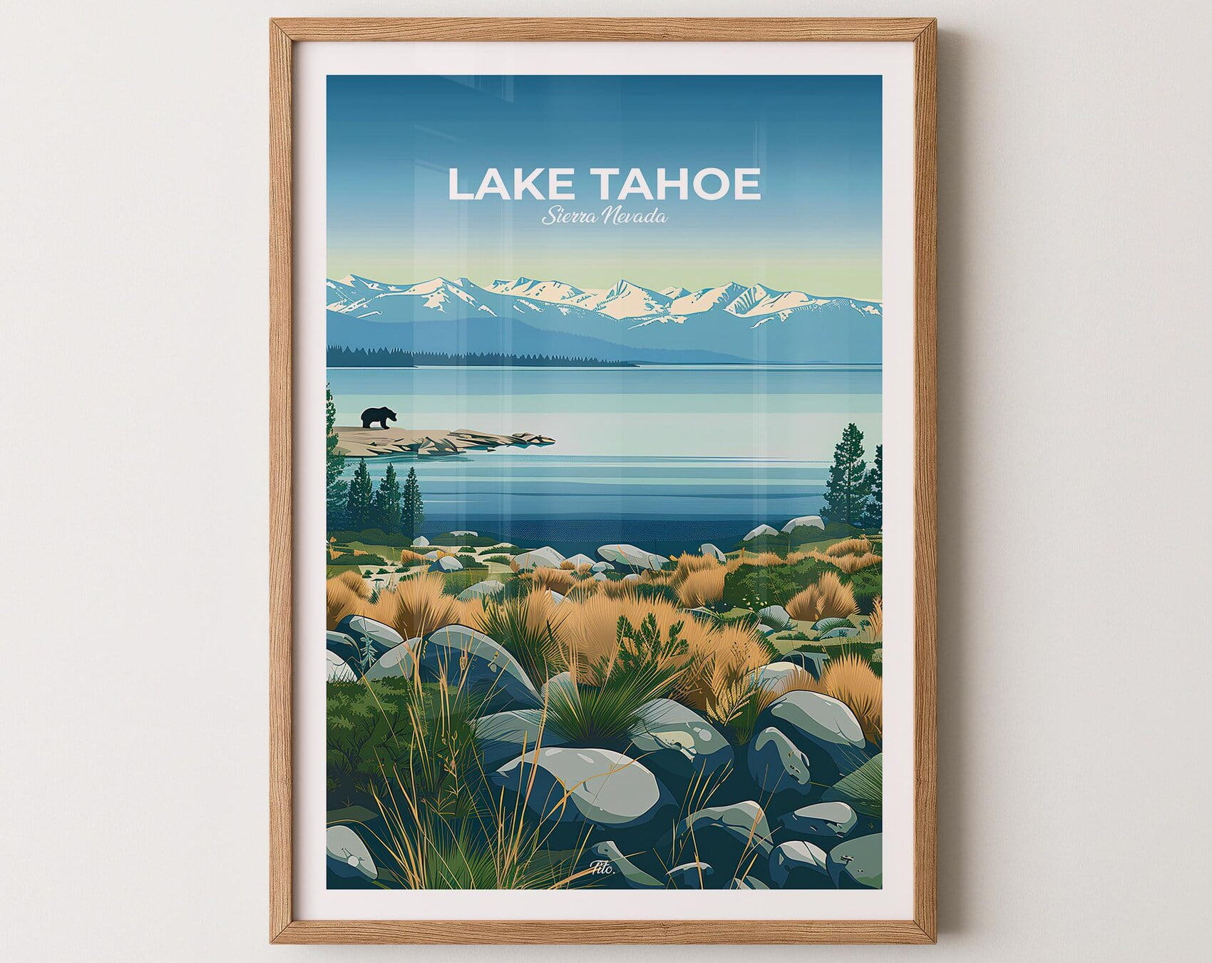 LAKE TAHOE Poster, Lake Tahoe Travel Poster, Lake Tahoe Art Print, Lake ...
