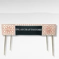 LAKECITY ARTS Bone Inlay Moroccan Design 2 Drawers Console Table Orange ...
