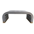 LAKECITY ARTS Bone Inlay Moroccan Design Waterfall Coffee Table Grey ...