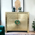 LAKECITY ARTS Brass Inlay Embossed Cabinet with Malachite, Brass Inlay ...