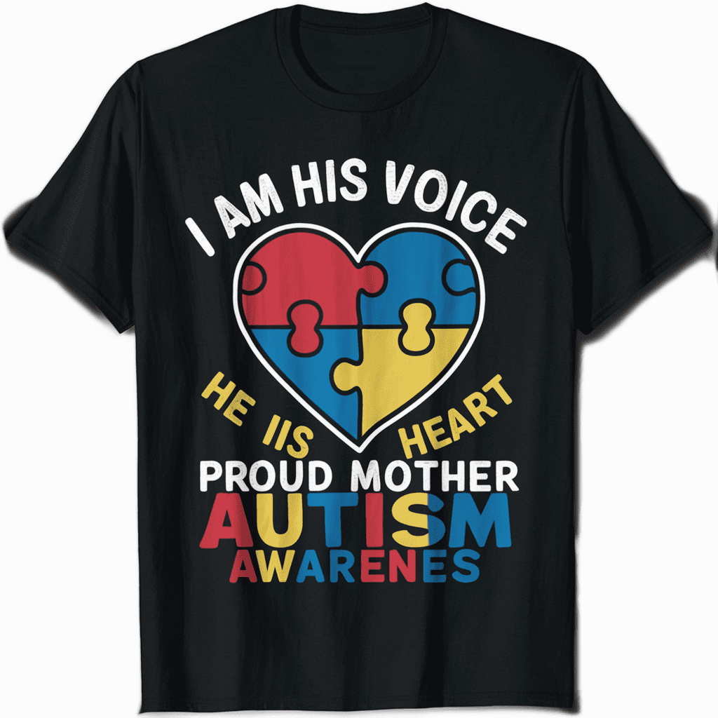 LAKIDAY Autism Awareness Support Puzzle Unisex T-shirt Short Sleeve ...