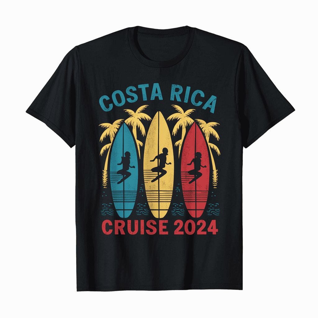 LAKIDAY Costa Rica Cruise 2024 T Shirt Summer Beach Graphic Tee Black ...