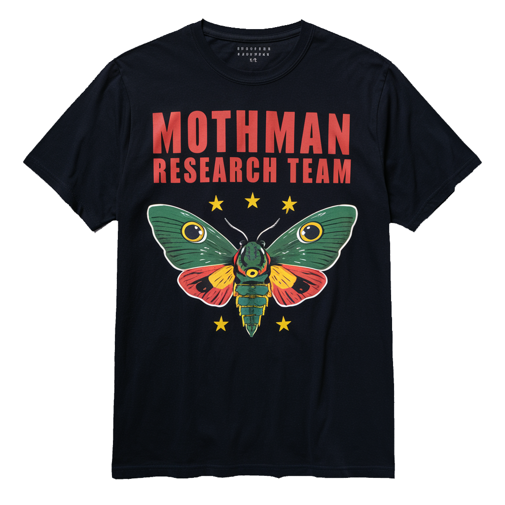 LAKIDAY Funny Mothman Tshirt Vintage Cryptid Tee Short Sleeve Mothman ...