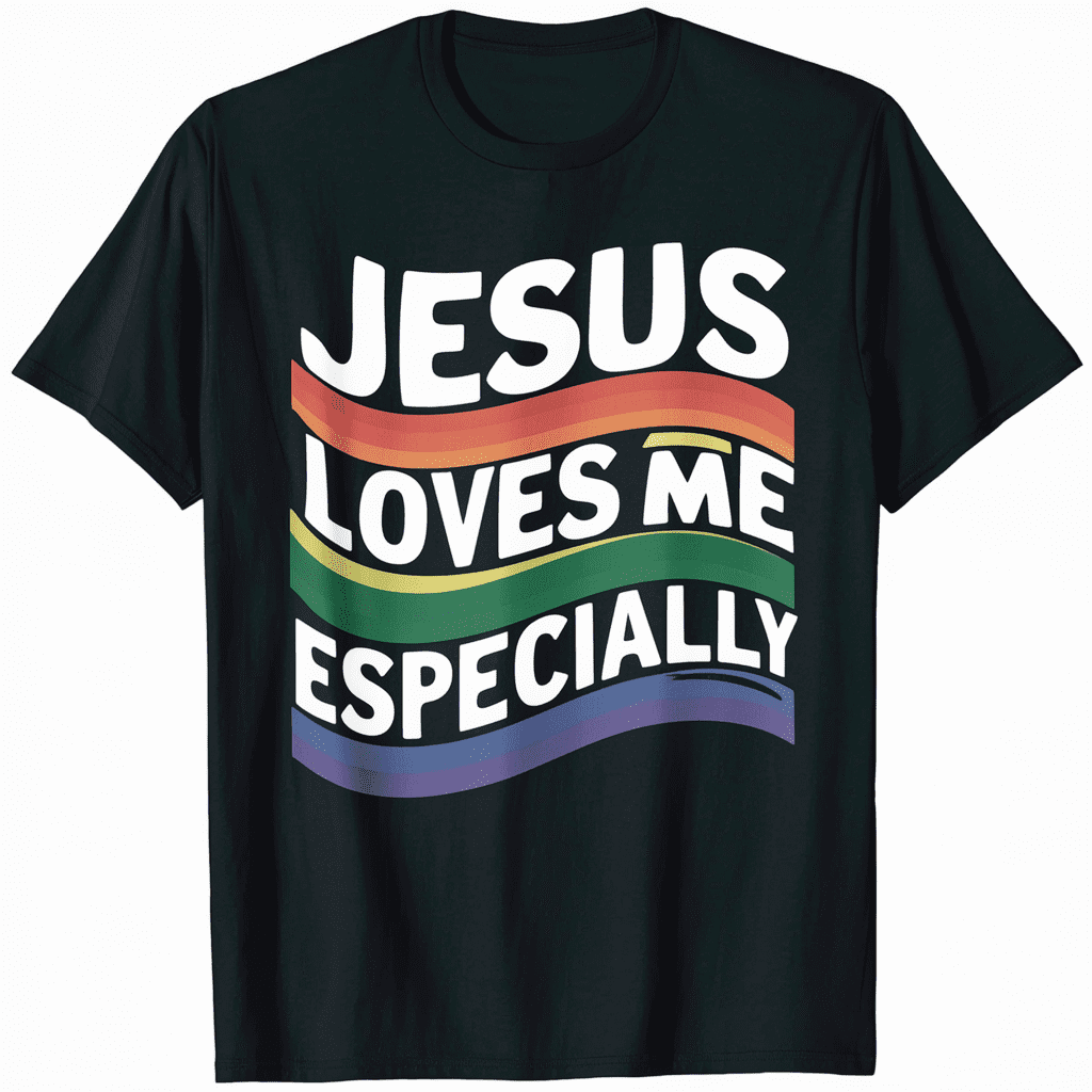 LAKIDAY Jesus Loves Me Especially T-Shirt LGBT Bible Verse Christian ...