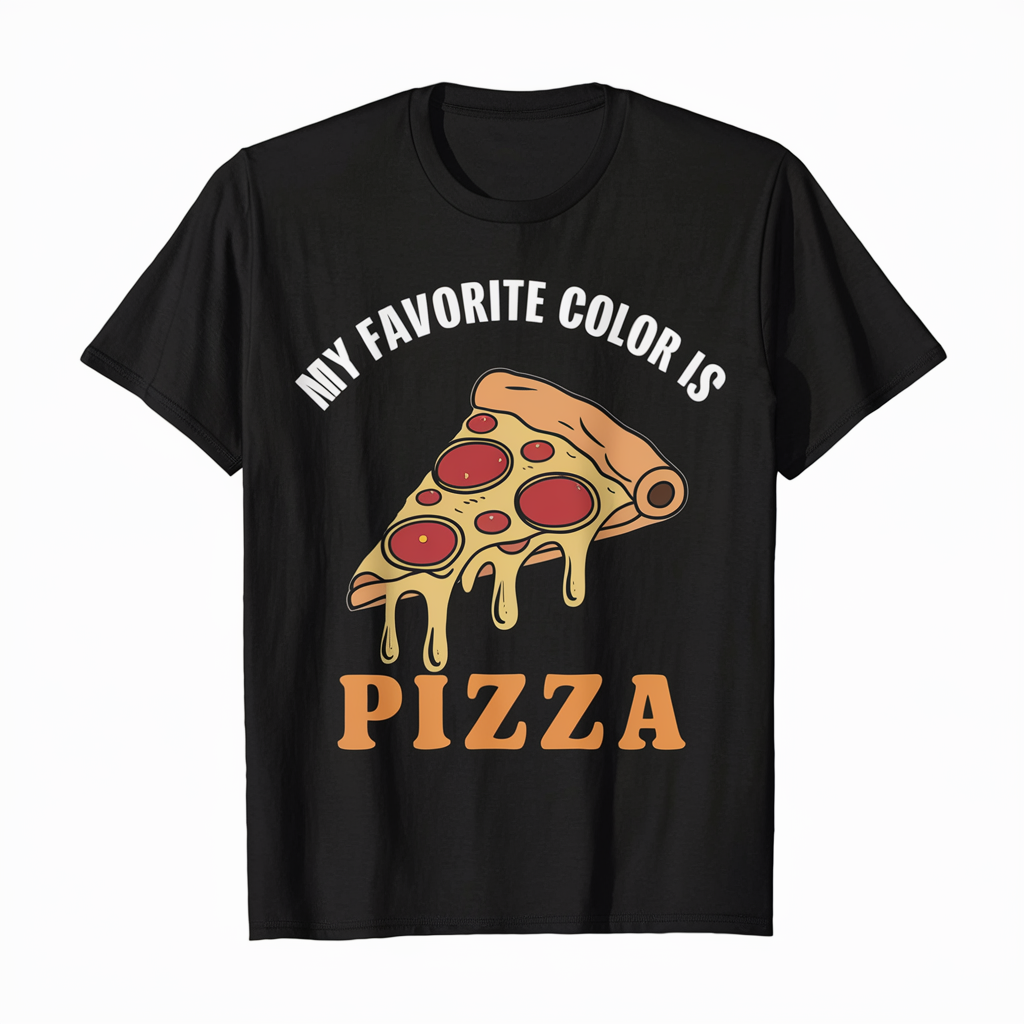 LAKIDAY My Favorite Color is Pizza T Shirt Food Lover Foodie Graphic ...