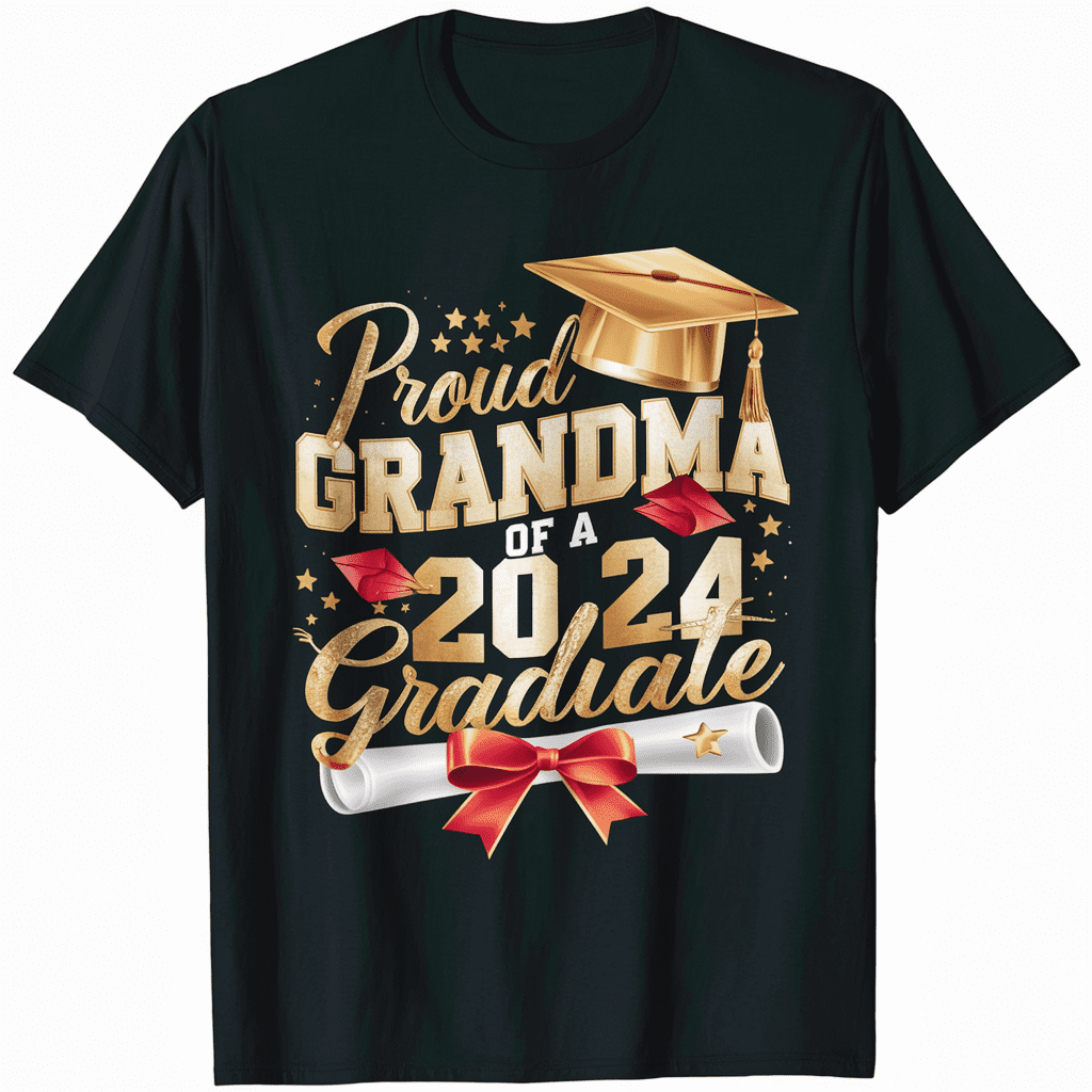 LAKIDAY Proud Grandma of A 2024 Graduation T Shirt High School Grad ...