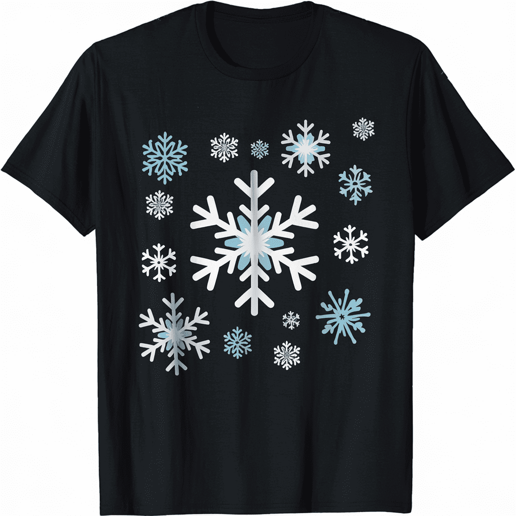 LAKIDAY Snowflakes T Shirt Funny Kawaii Cool Graphic Tee Novelty Adult ...