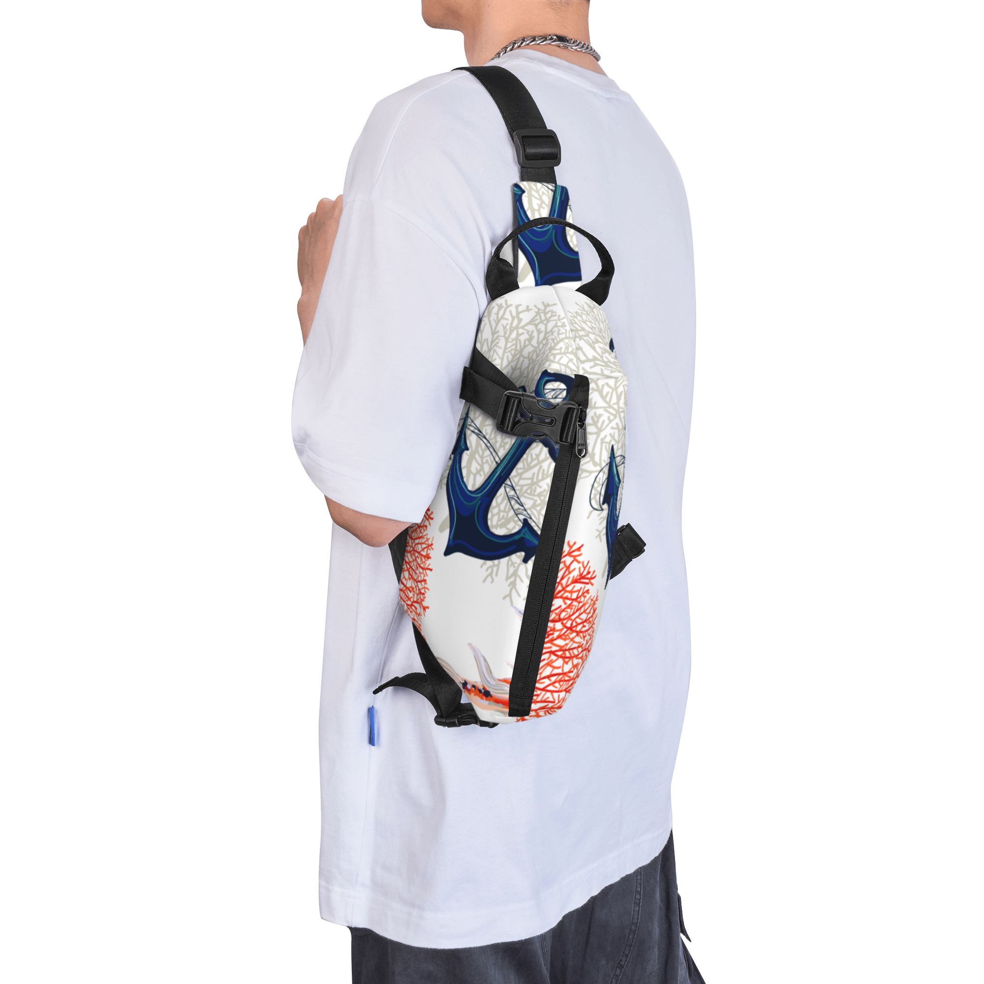 LAKIMCT Beautiful Tropical Fish Sling Bag Chest Shoulder Backpack for ...