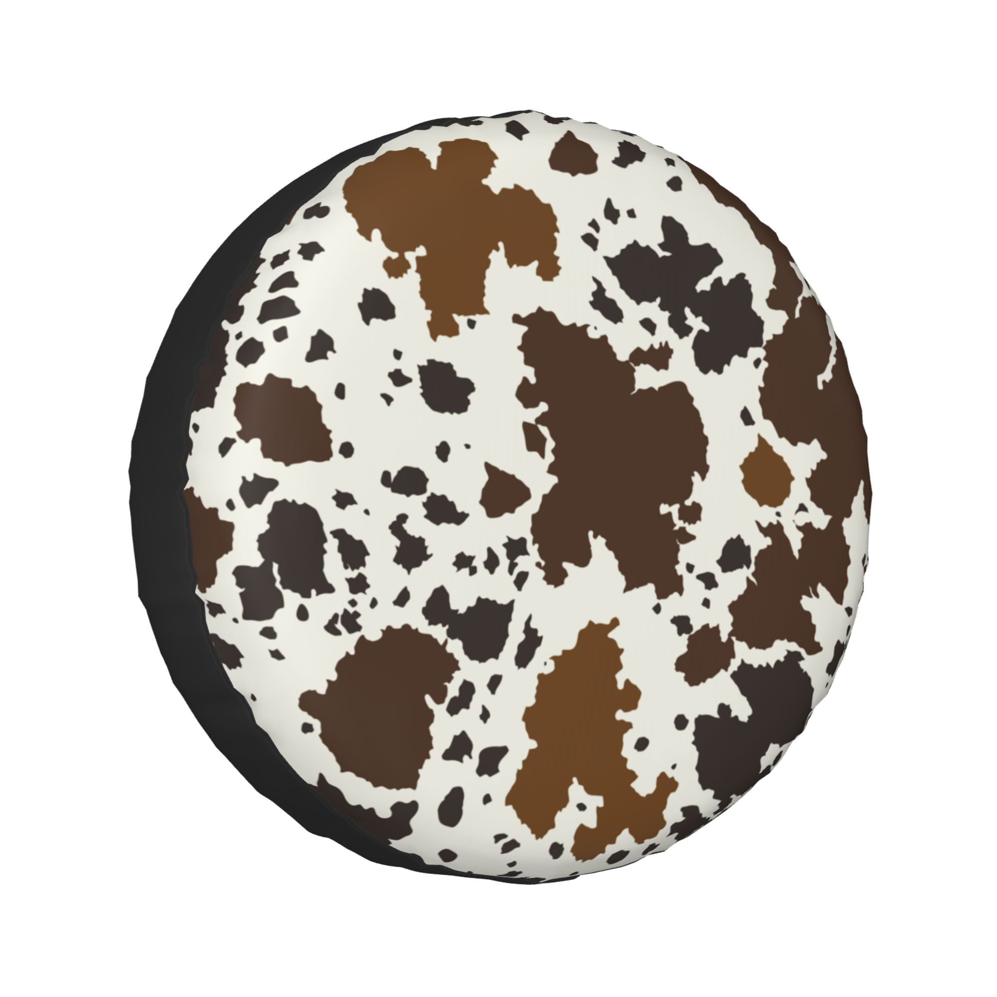 LAKIMCT Brown Cow Leather Print Spare Tire Cover Protectors, Weatherproof Wheel Tire Covers ...