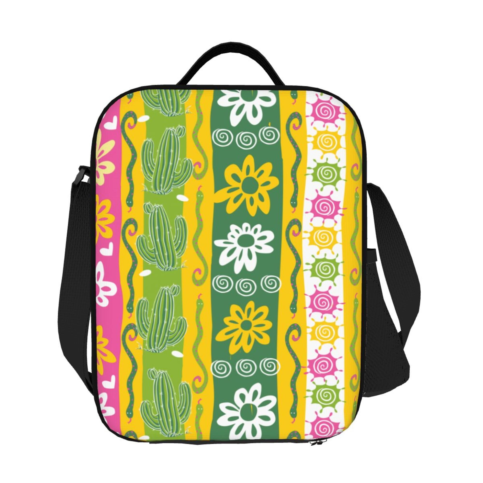 LAKIMCT Cactus Daisy Flowers Insulated Lunch Bag for Kids Adult with ...