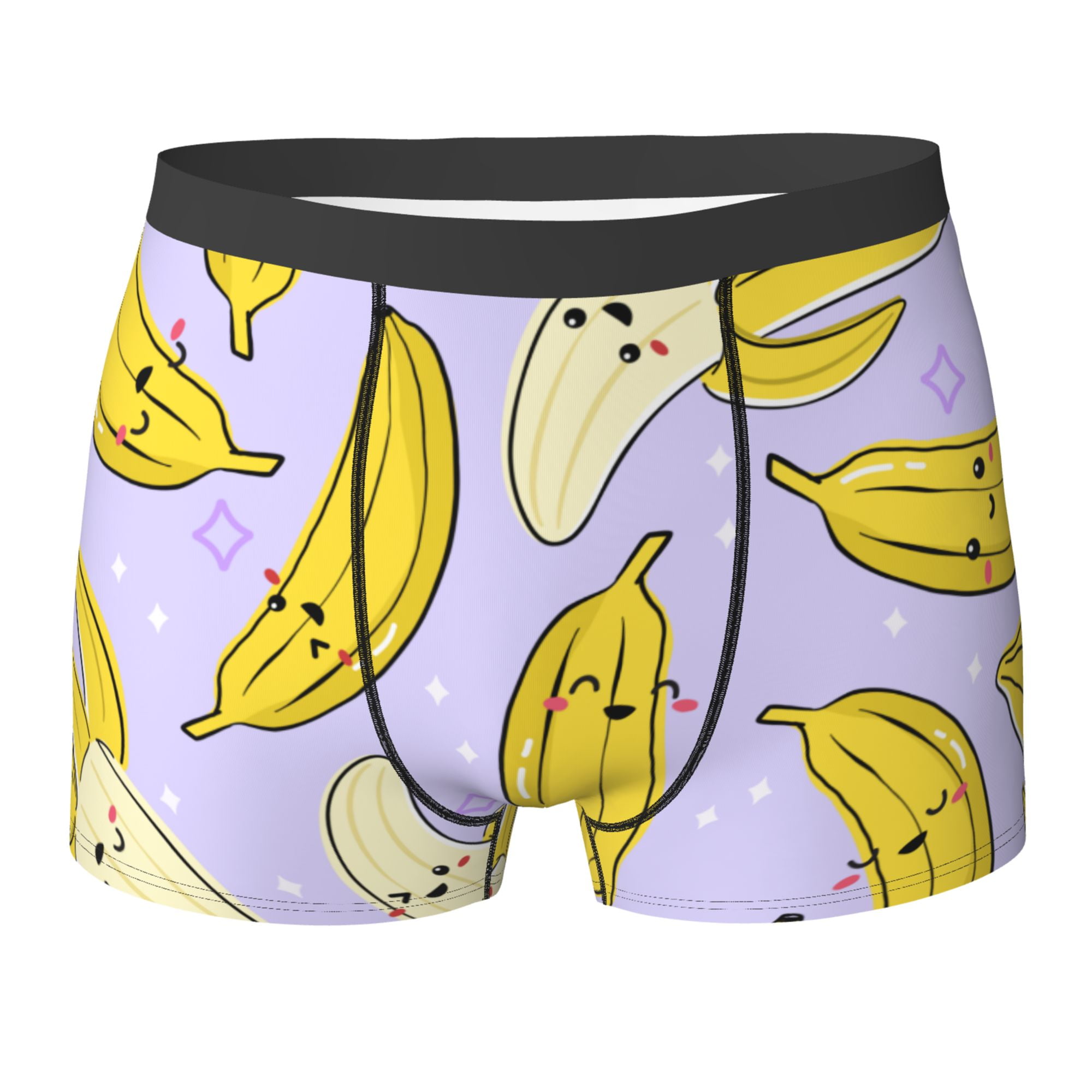 Lakimct Cute Bananas Fruit Mens Breathable Boxer Briefs Ultra Soft