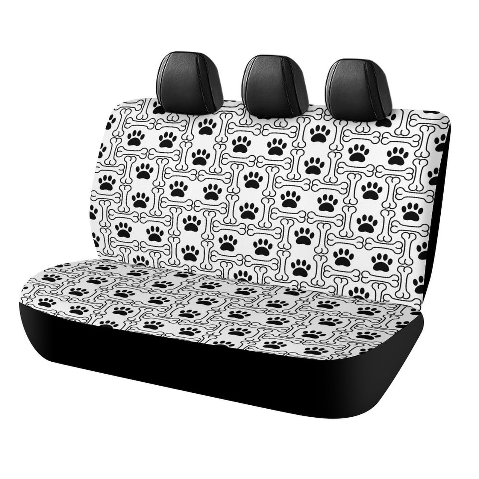 LAKIMCT Dog Paw Car Rear Seat Covers Universal Back Seats Cover Vehicle ...