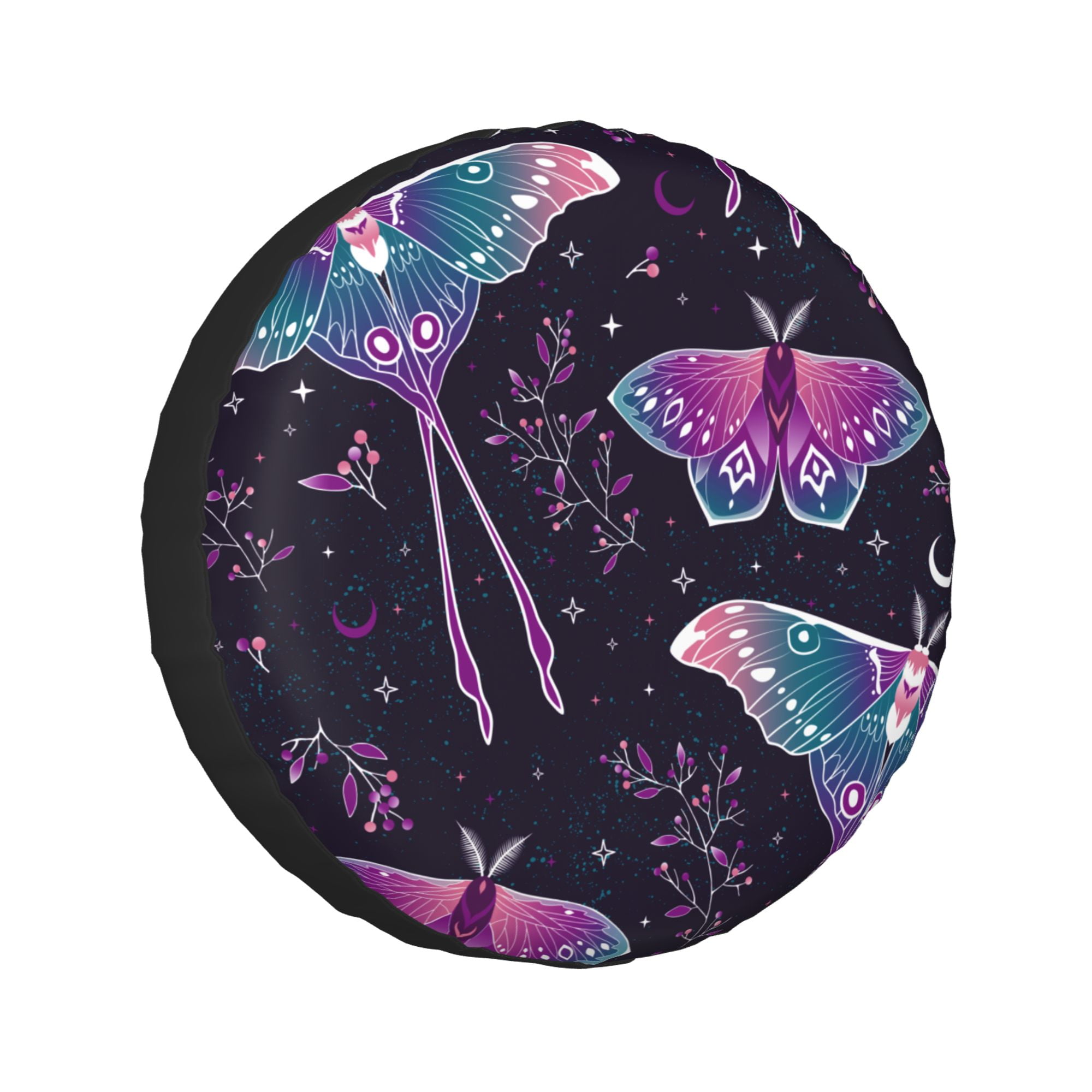 Lakimct Elegant Purple Butterfly Spare Tire Cover Protectors