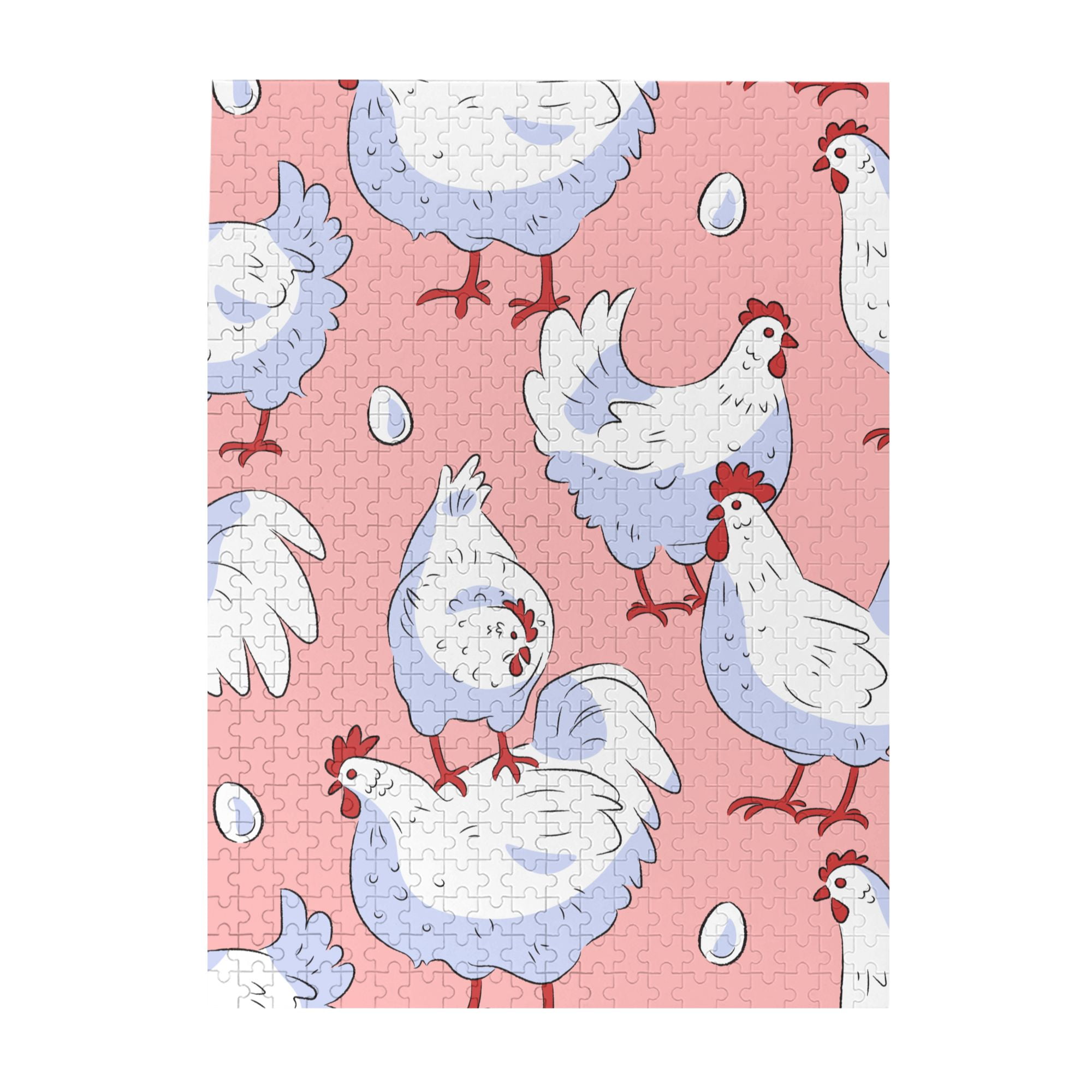 LAKIMCT Hens Roosters Jigsaw Puzzles 500 Pieces, Wooden Puzzle Pieces ...