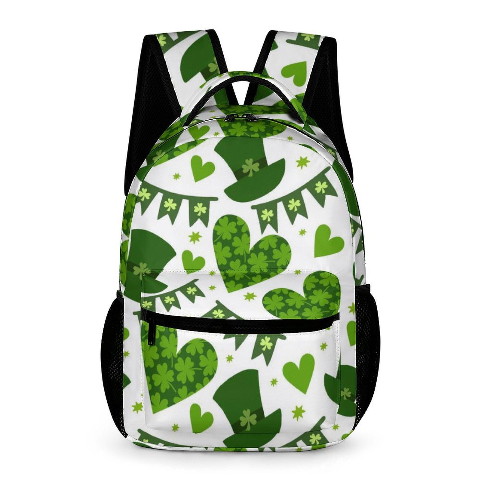 LAKIMCT Kids Backpack, White Hearts Clover Schoolbag for Boys Girls ...